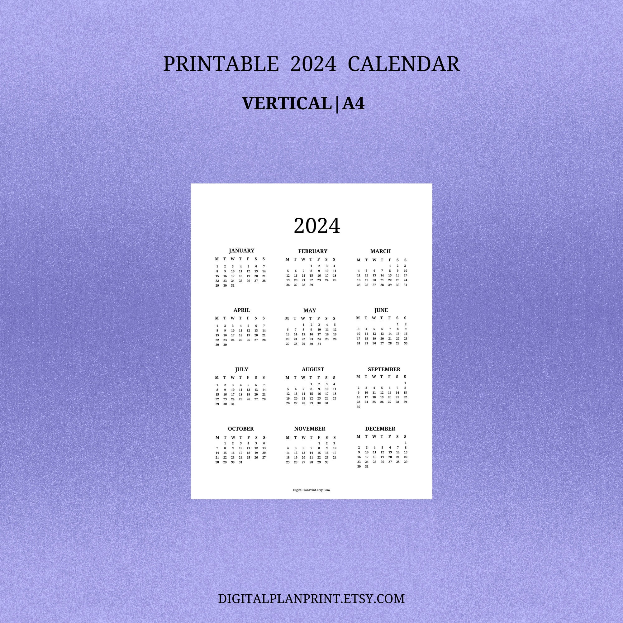 2023-2030 Year Calendars ,printable, Black Color, One Page Calendar ...