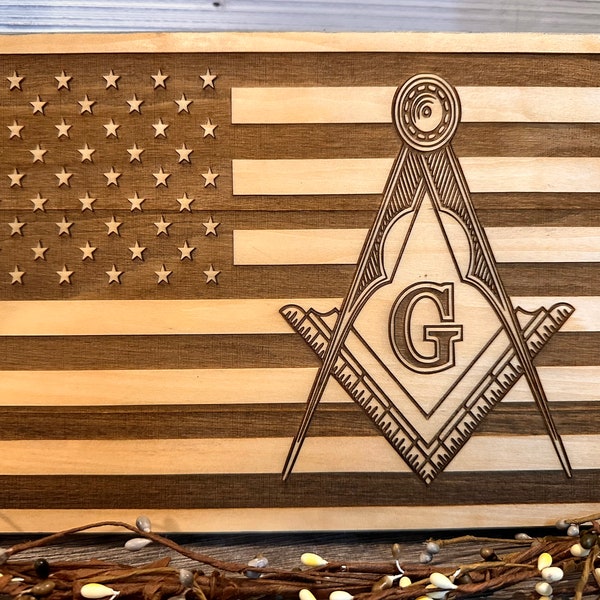 Masonic Logo With Flag Svg - Etsy