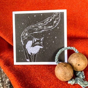 Greeting Card - Fox in the Stars - Etsy