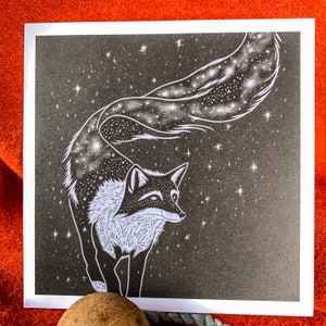 Greeting Card - Fox in the Stars - Etsy