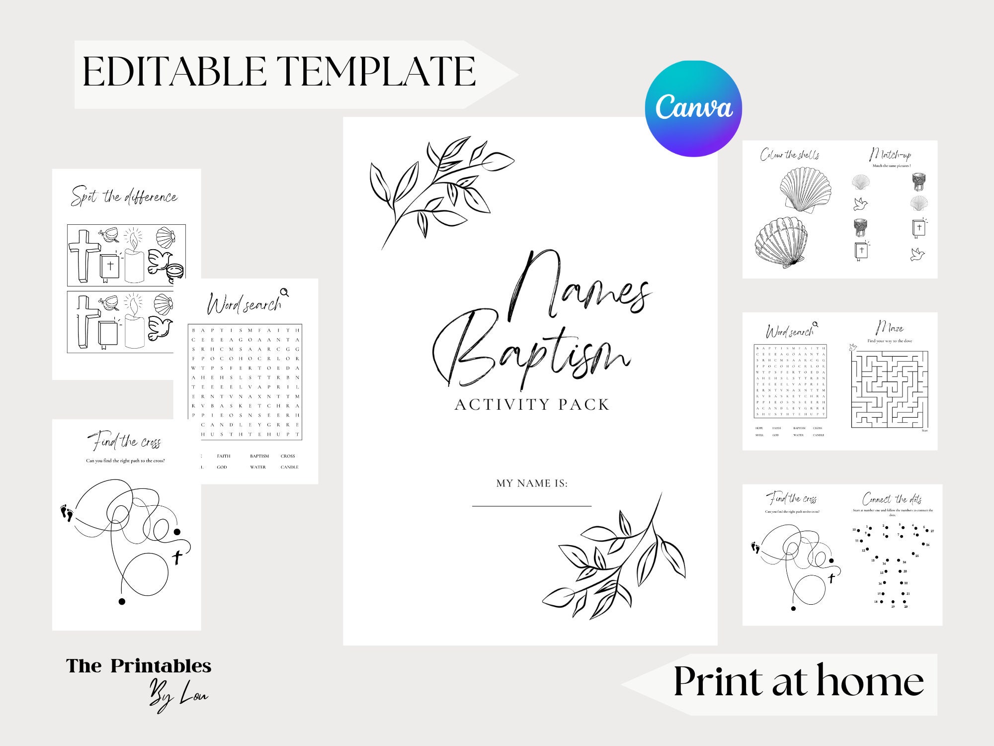 Baptism Kids Activity Book , Personalised Baptism Activity Book ...