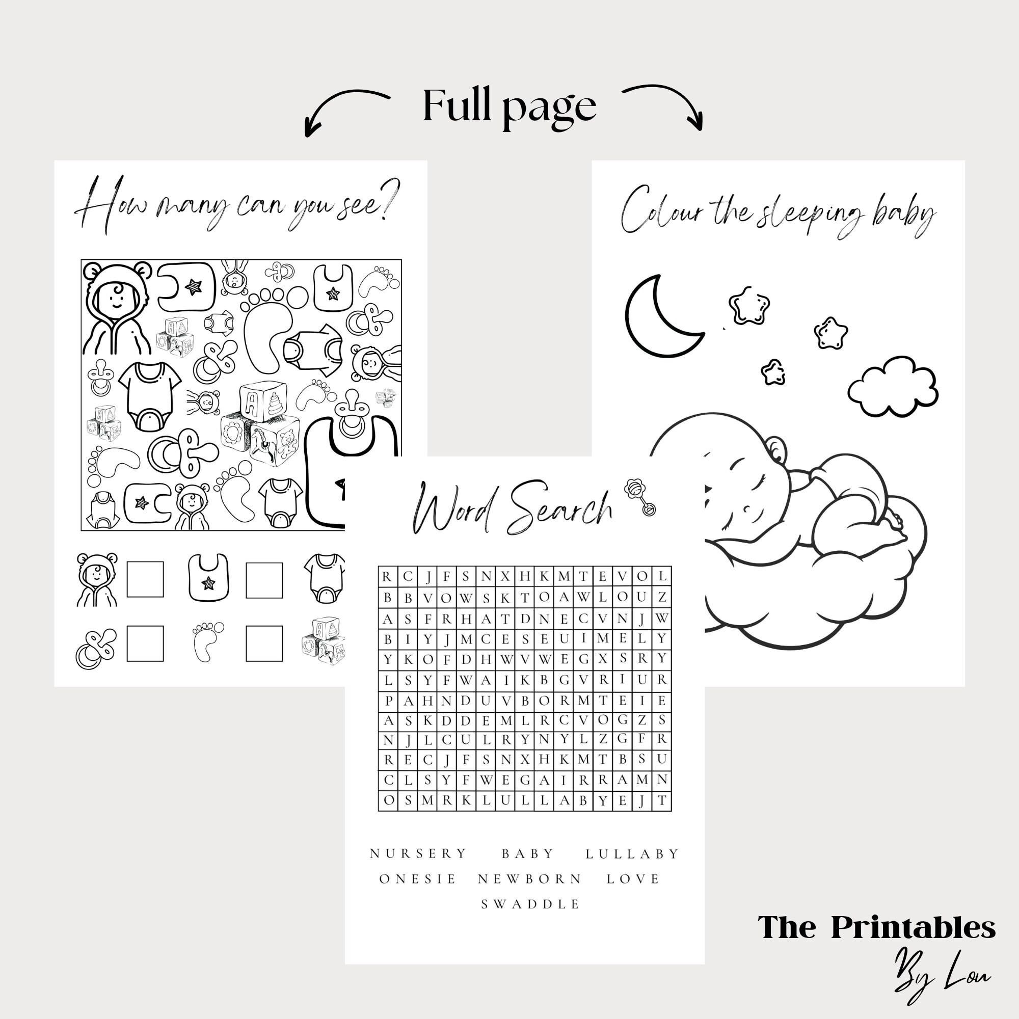 Kids Baby Shower Activity Book , Activity Book , Baby Shower Activity ...