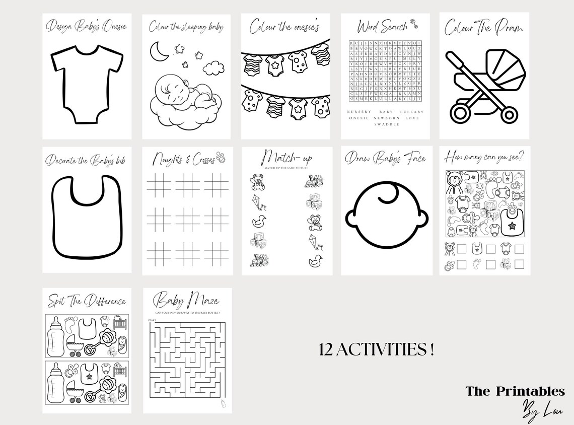 Personalised Baby Shower Activity Book , Baby Shower Activities ...