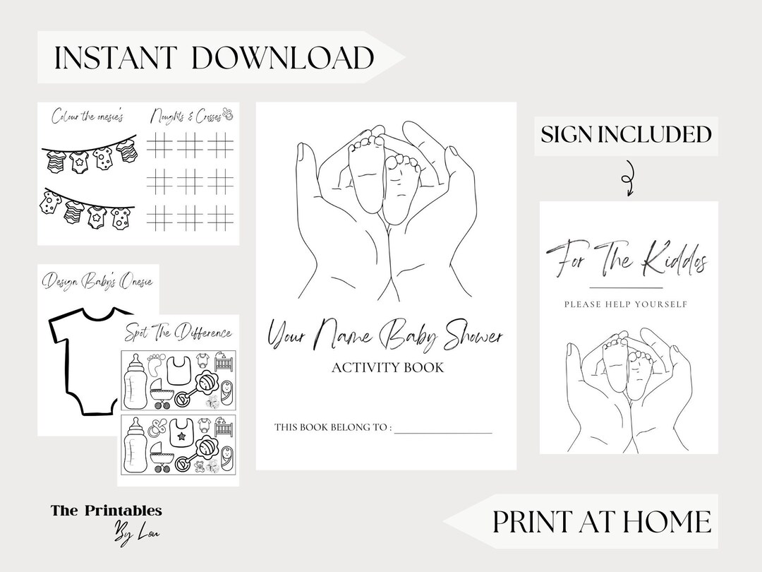 Personalised Baby Shower Activity Book Baby Shower - Etsy