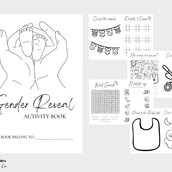 Gender Reveal Colouring In - Etsy