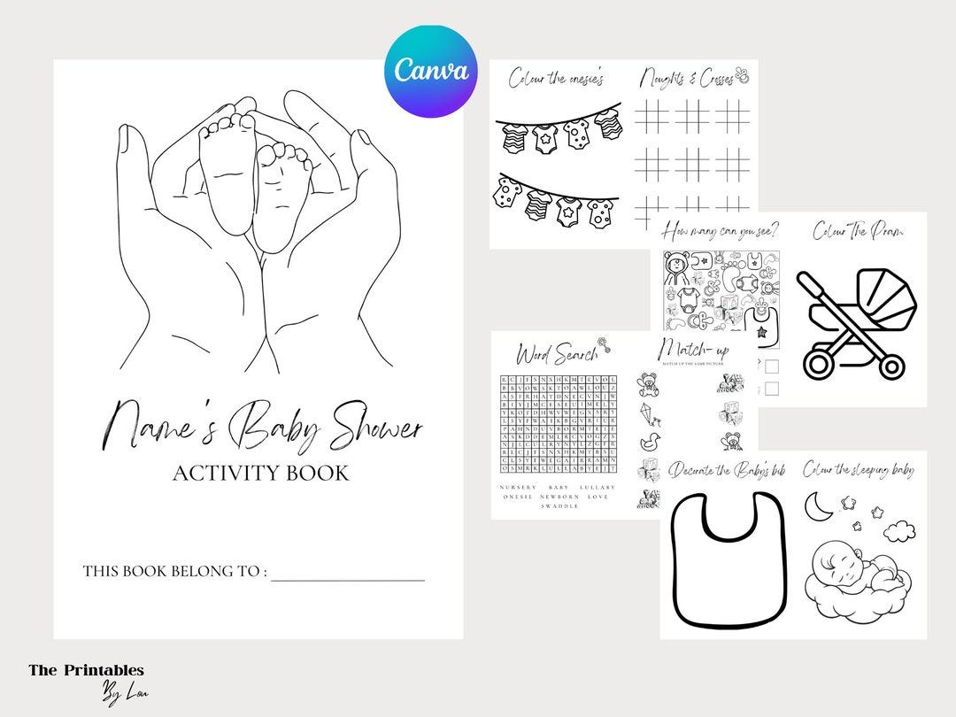 Personalised Baby Shower Activity Book , Baby Shower Activities ...