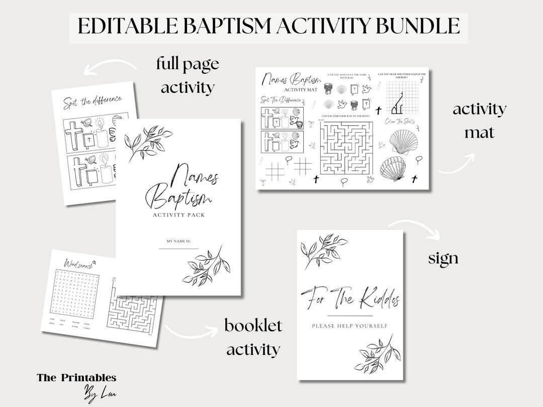 Baptism Kids Activity Book , Personalised Baptism Activity Book ...