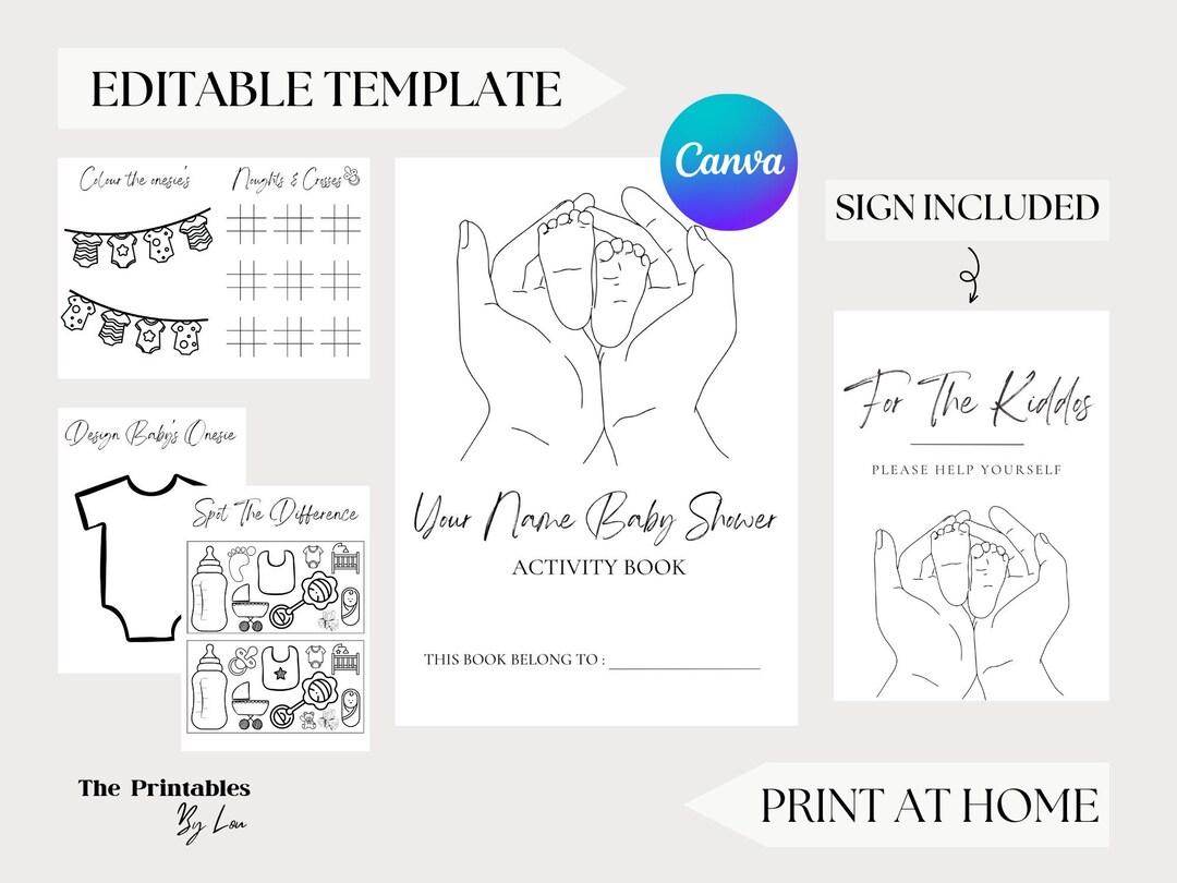 Personalised Baby Shower Activity Book , Baby Shower Activities ...