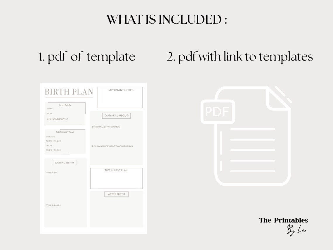 Editable Birth Plan Template Printable Birth Plan Birth - Etsy
