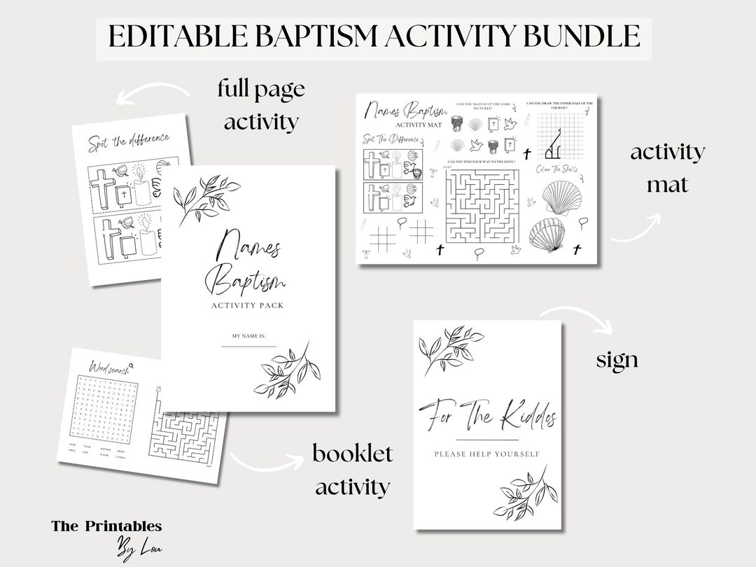 Baptism Kids Activity Book , Personalised Baptism Activity Book ...