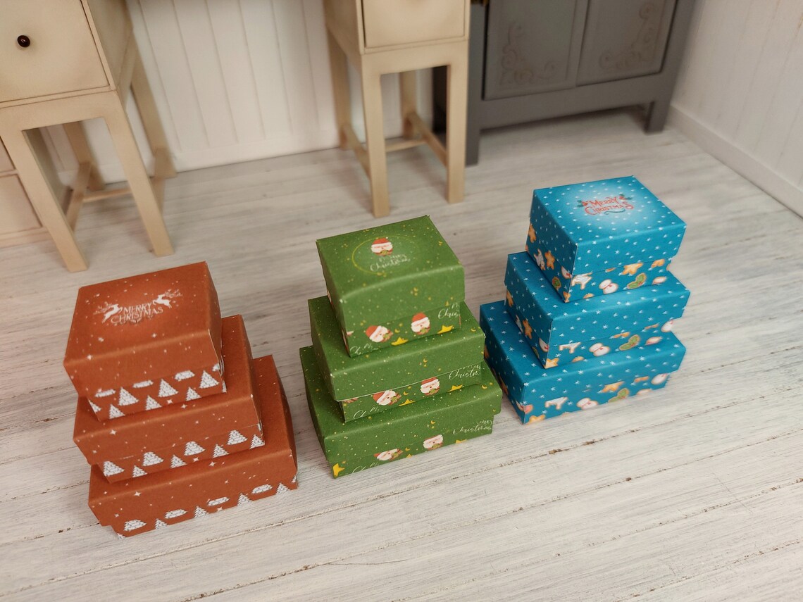 Miniature Christmas Boxes 1/6 Scale Instant Digital Download PDF ...