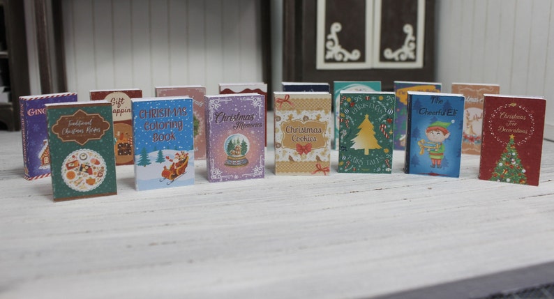 15 Miniature Christmas BOOK COVERS 1/6 Scale Instant Digital Download ...
