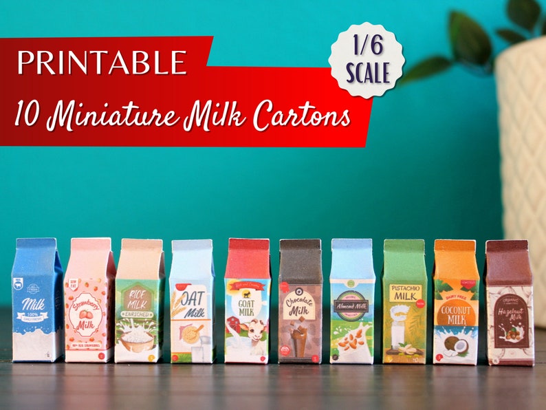 10 Miniature PRINTABLE Milk Cartons - Etsy