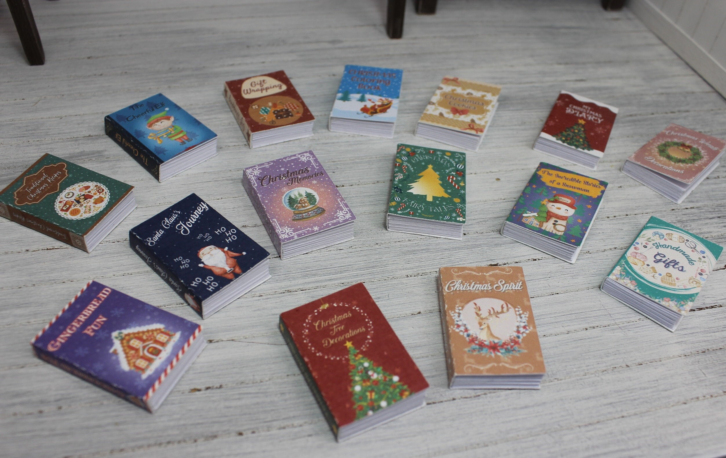 15 Miniature Christmas BOOK COVERS 1/6 Scale Instant Digital Download ...