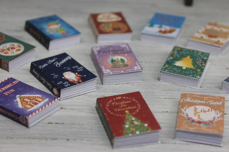 15 Miniature Christmas BOOK COVERS 1/6 Scale Instant Digital Download ...