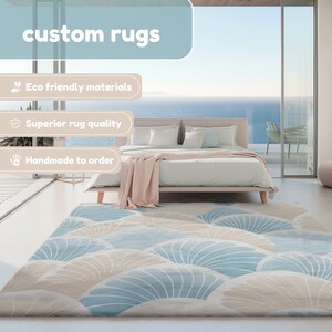 Beach House Coastal Living Room Rug Blue Seaside Beach House Decor Rug ...