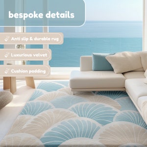 Beach House Coastal Living Room Rug Blue Seaside Beach House Decor Rug ...