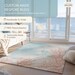 Coastal Themed Living Room Rug Blue Orange Area Rug Coral Carpet ...