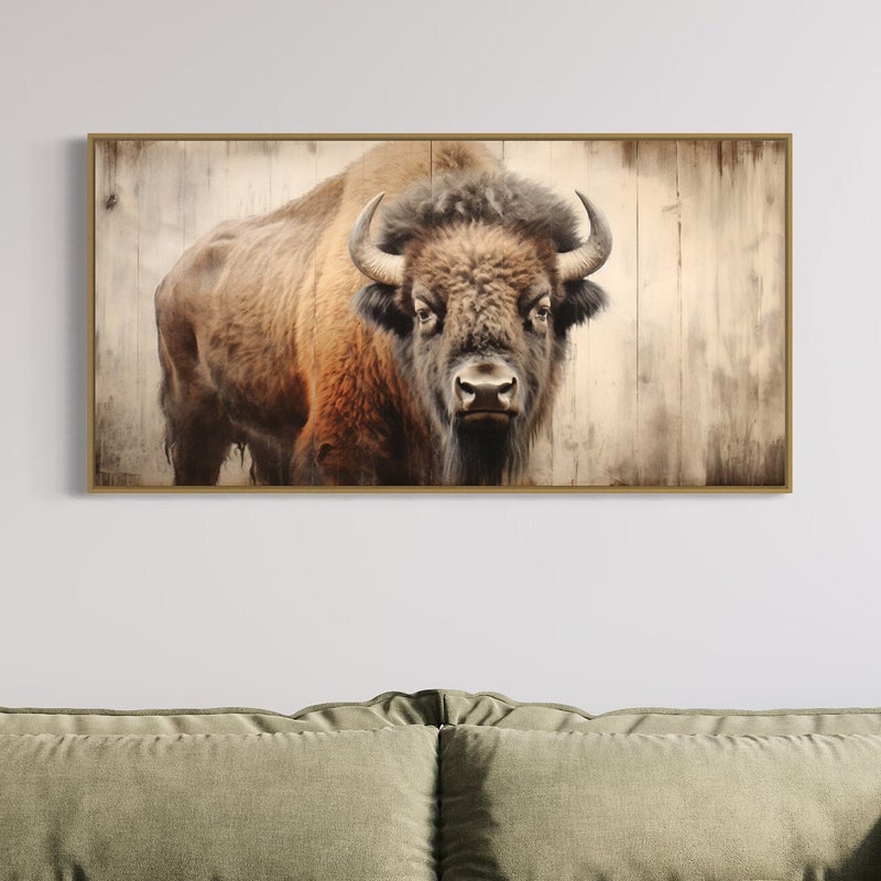 Rustic Buffalo Art - Etsy