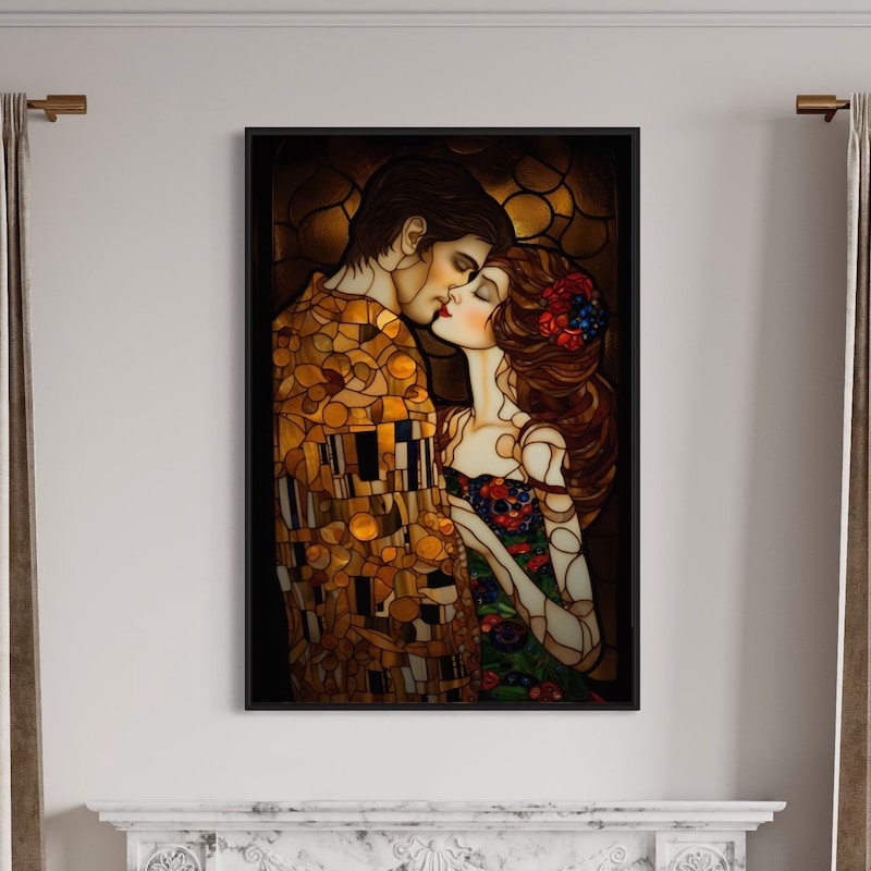 Kissing Couple Canvas Painting - Etsy