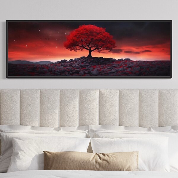 Red Tree Painting - Etsy
