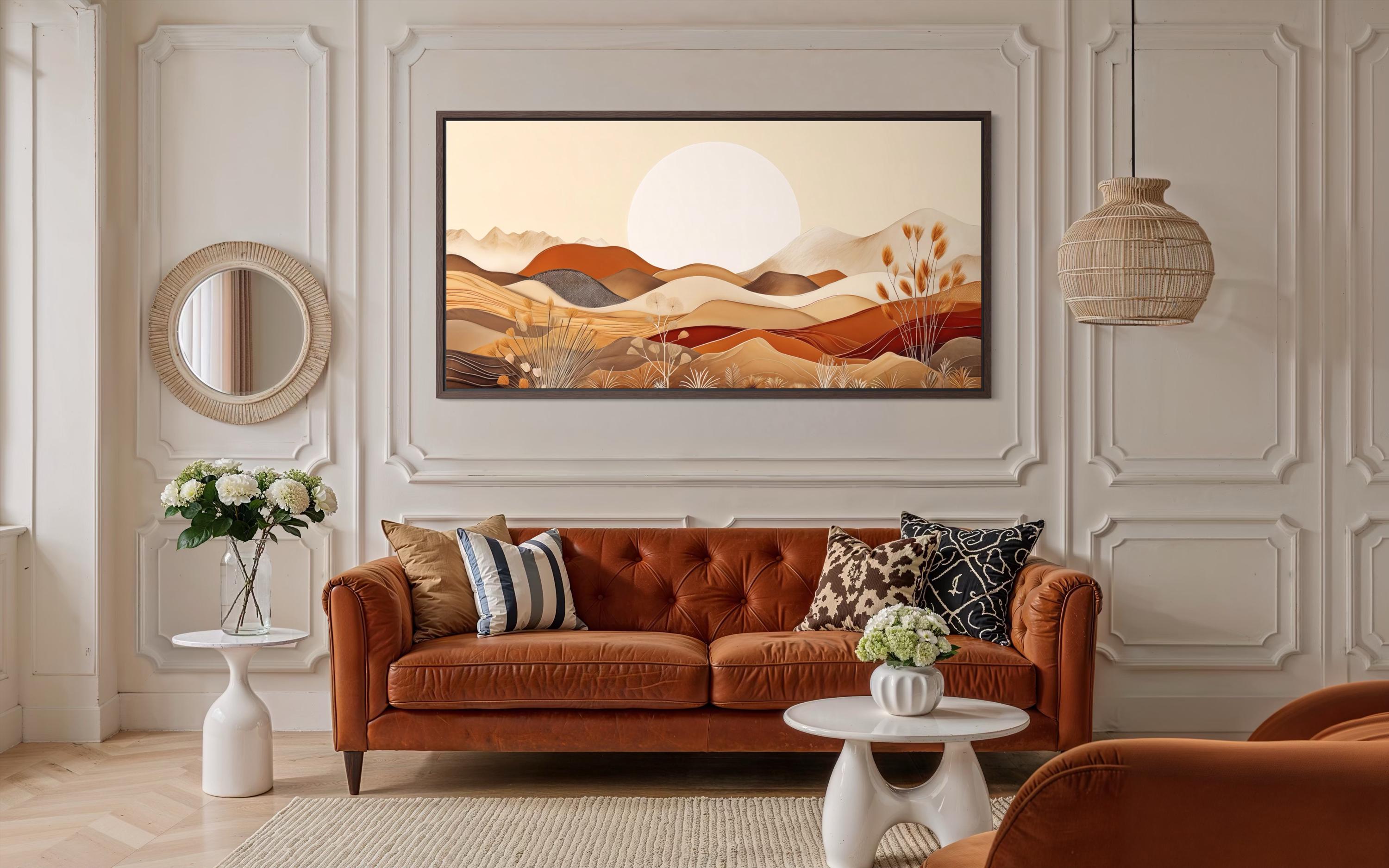 Boho Desert Landscape Earth Tones Wall Art - Neutral Arizona Desert ...