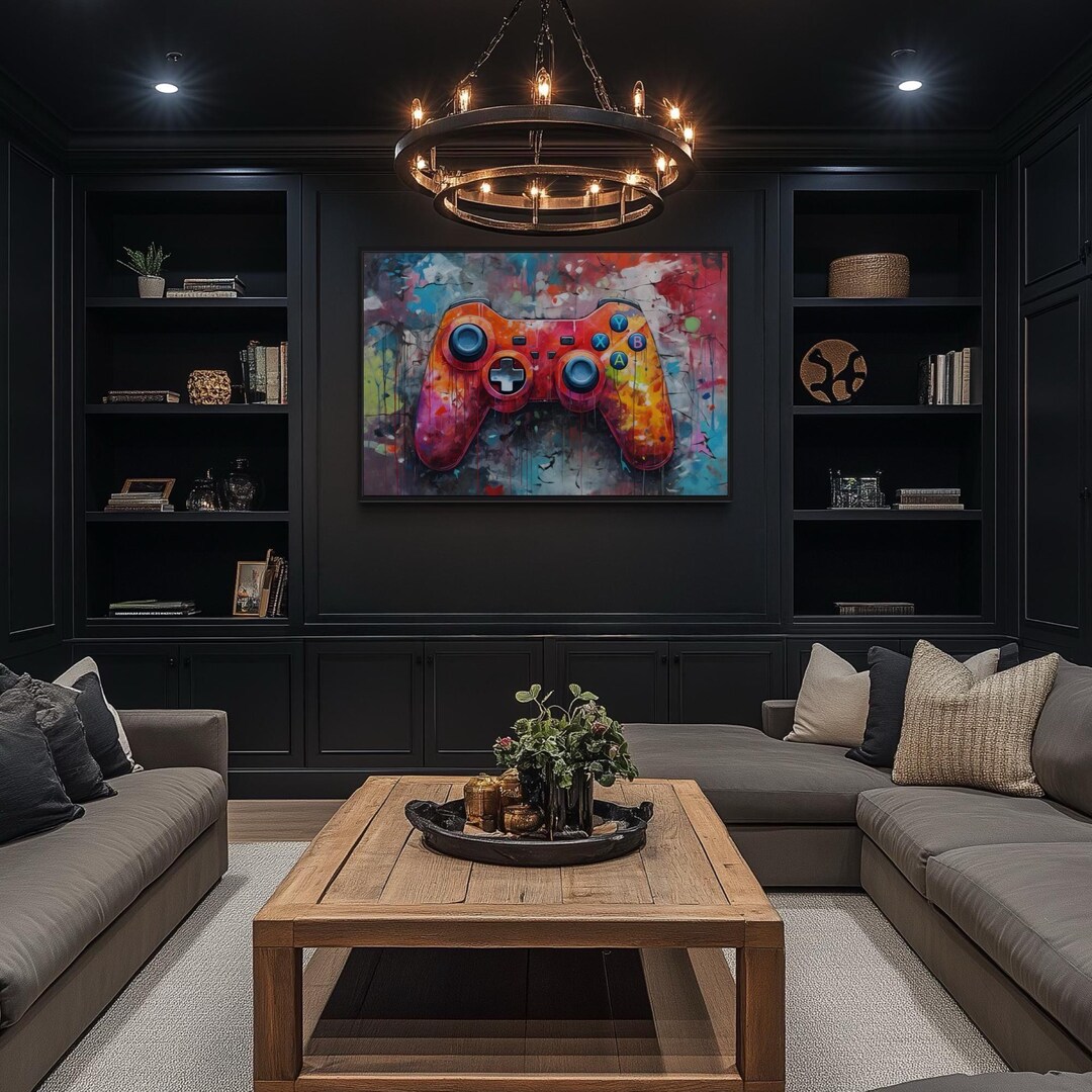 Graffiti Game Controller Wall Art - Game Room Decor, Gift for Gamers ...