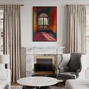 Indian Window Wall Art - Indian Room Design/architecture Colorful ...