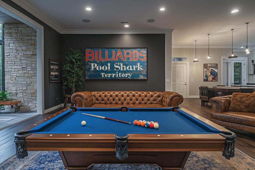 Billiards Room Wall Art Pool Shark Territory Retro Sign, Retro Game ...