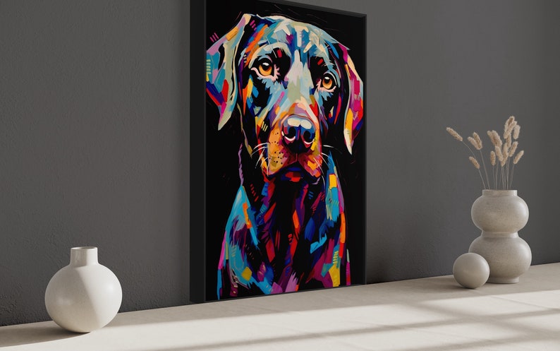 Black Labrador Retriever Dog Pop Art Portrait Painting Cavas - Etsy