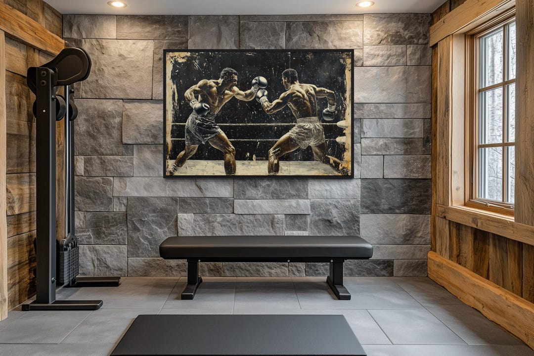 Boxing Wall Art - Boxing Match Graffiti Painting Canvas PRINT, Gift for ...