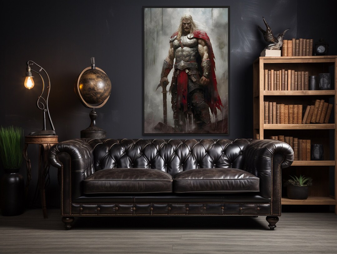 Thor Norse God of Thunder, Lightning, Storms Painting Canvas Print Man ...