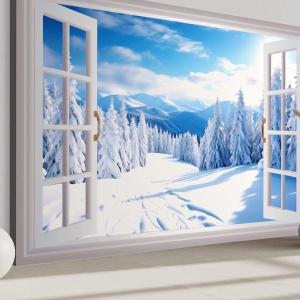 Fake Window View Winter - Etsy