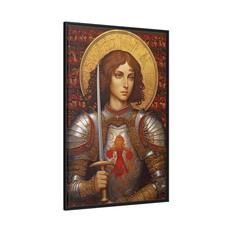St. Joan of Arc Icon Style Portrait Print on Canvas Joan - Etsy