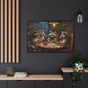 Raccoons Playing Poker - Game Room Wall Art - Poker Room Decor - Man ...