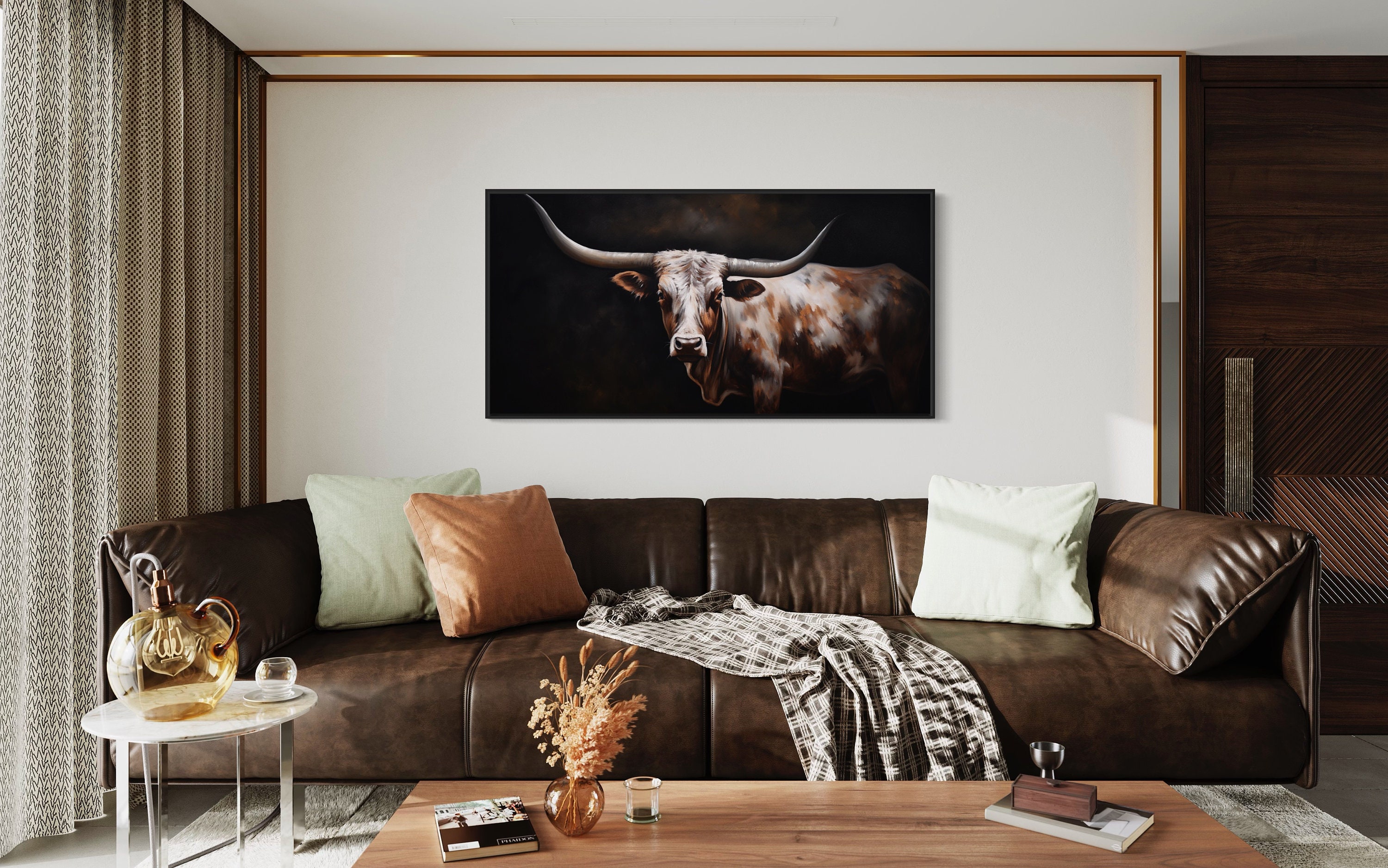 Texas Longhorn Cow Extra Large Wall Art Farmhouse Living - Etsy Canada