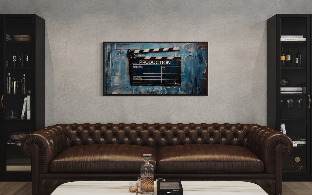 Movie Wall Art Film Clapperboard Painting Canvas PRINT, Home Theater ...