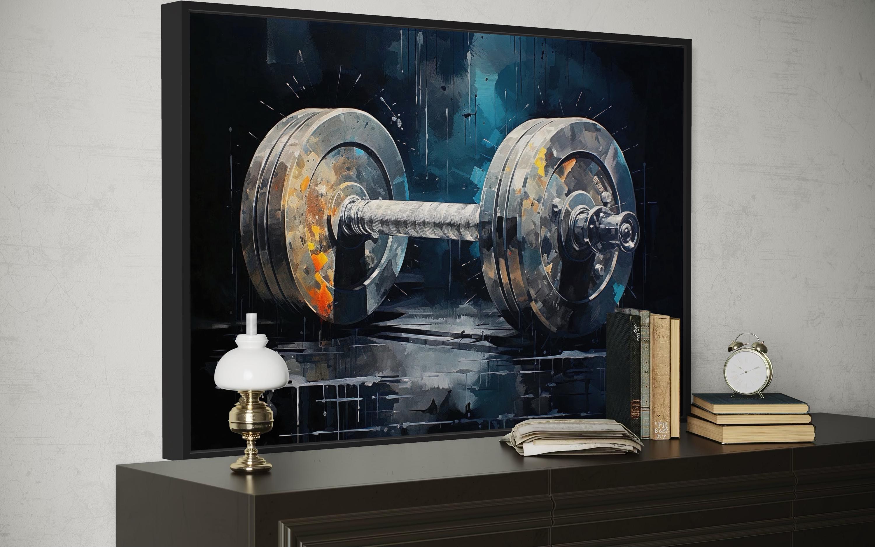 Barbell Graffiti Painting Canvas Print - Gym Wall Art - Motivational ...