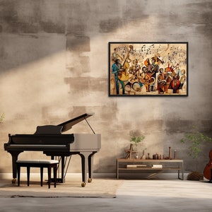 Music Room Wall Art Abstract Jazz Orchestra Painting Musician Gift ...