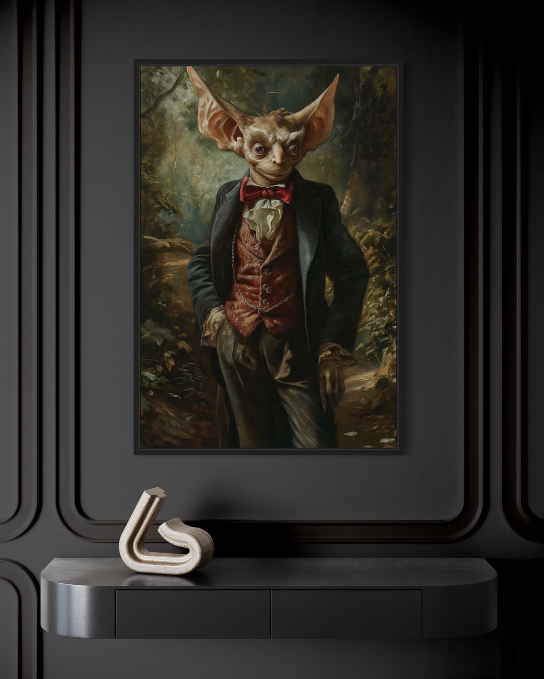 Goblin in Suit Retro Painting Canvas, Dark Academia Retro Victorian ...