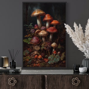 Gothic Mushrooms Painting - Poster or Canvas PRINT, Dark Academia Art ...