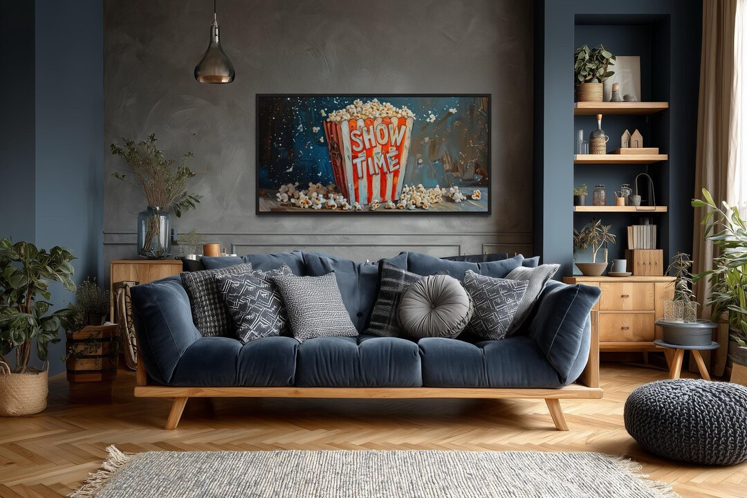 Movie Wall Art - Popcorn Bag Painting Canvas PRINT, Home Theater Wall ...