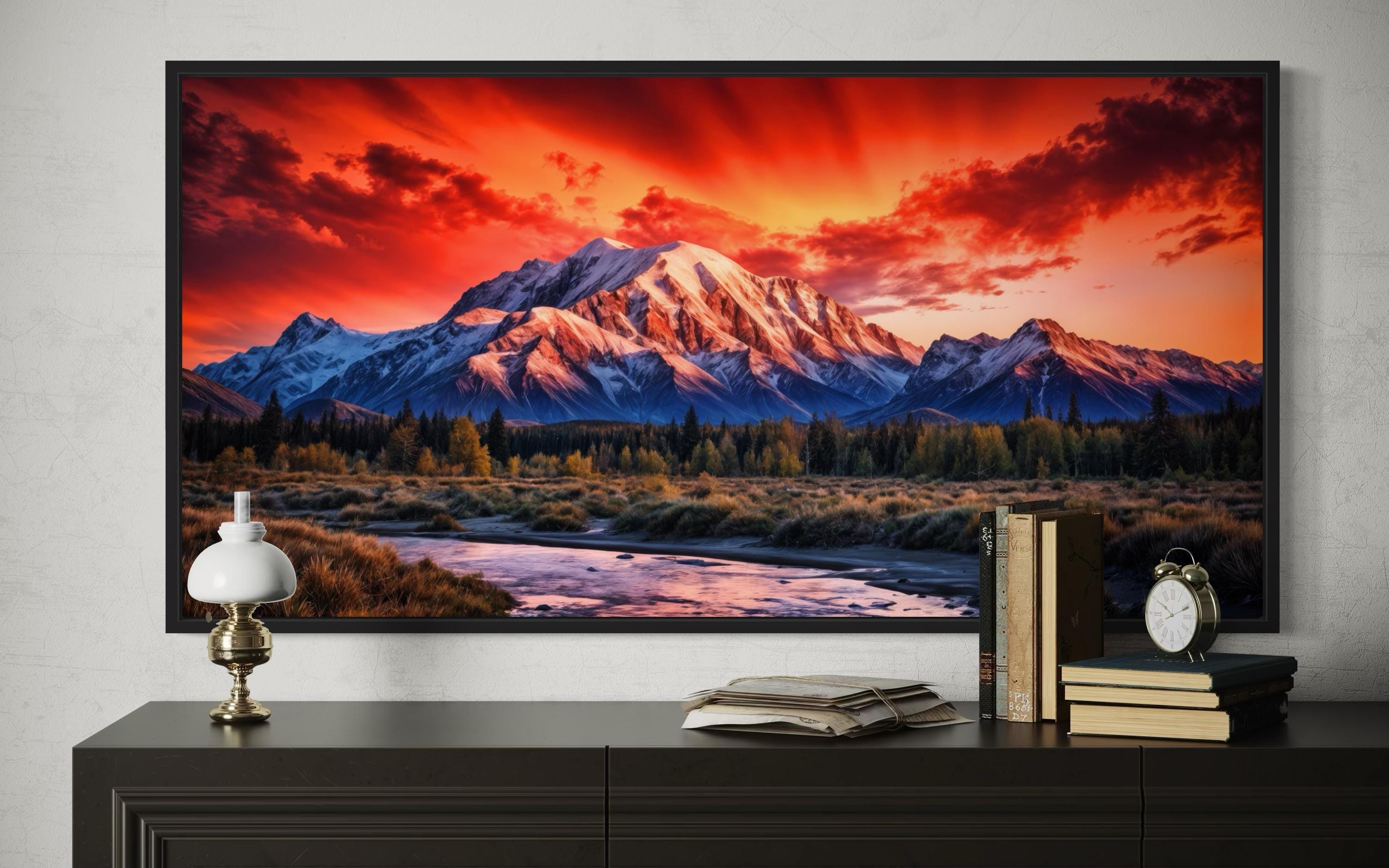 Mount Mckinley in Denali Sunset Photo Canvas PRINT, Alaska Mountains ...