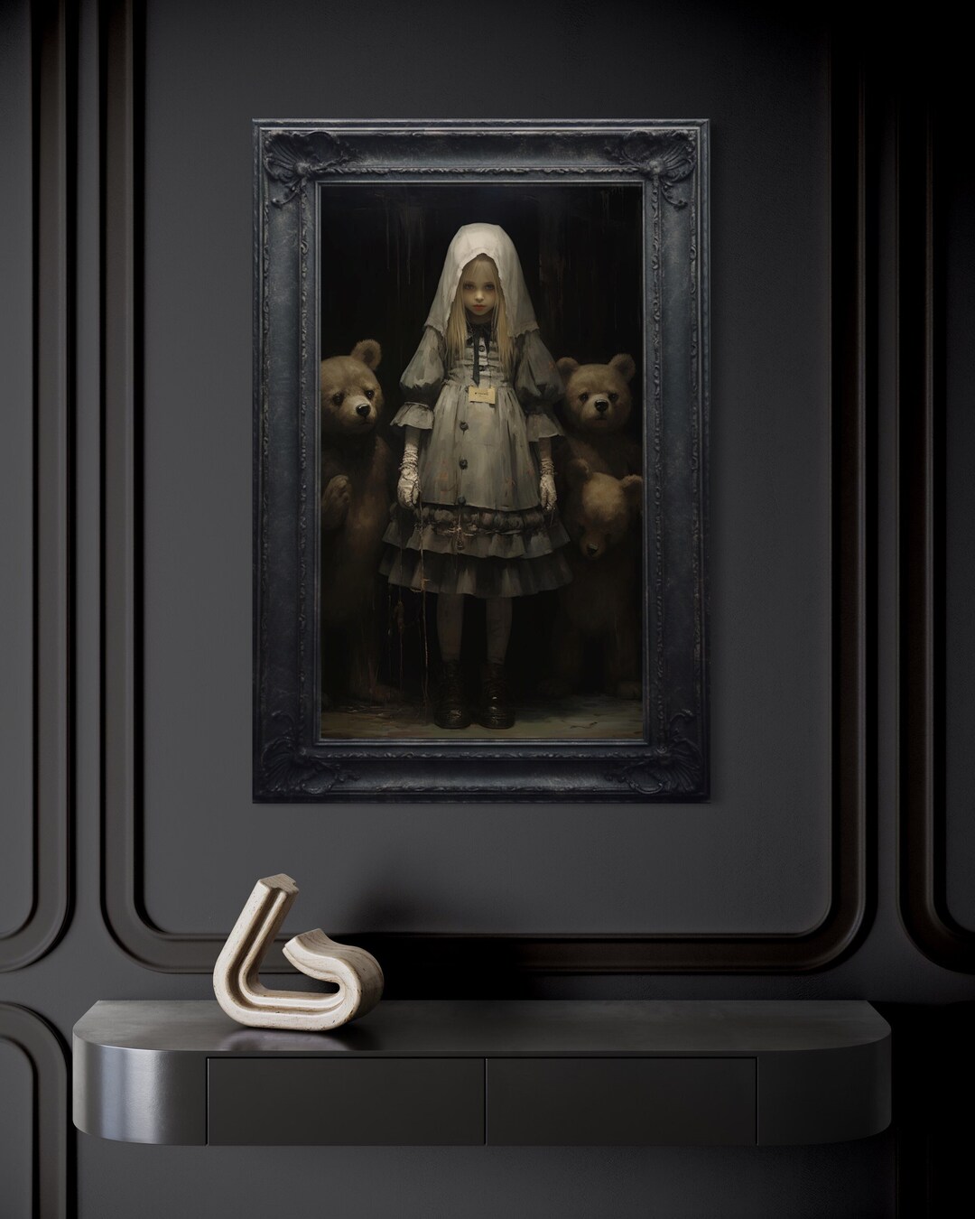 Gothic Goldilocks and the Three Bears Painting Canvas PRINT, Dark ...