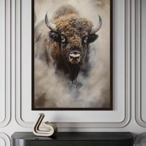 American Buffalo or Bison Wall Art, Abstract Painting Extra Large ...