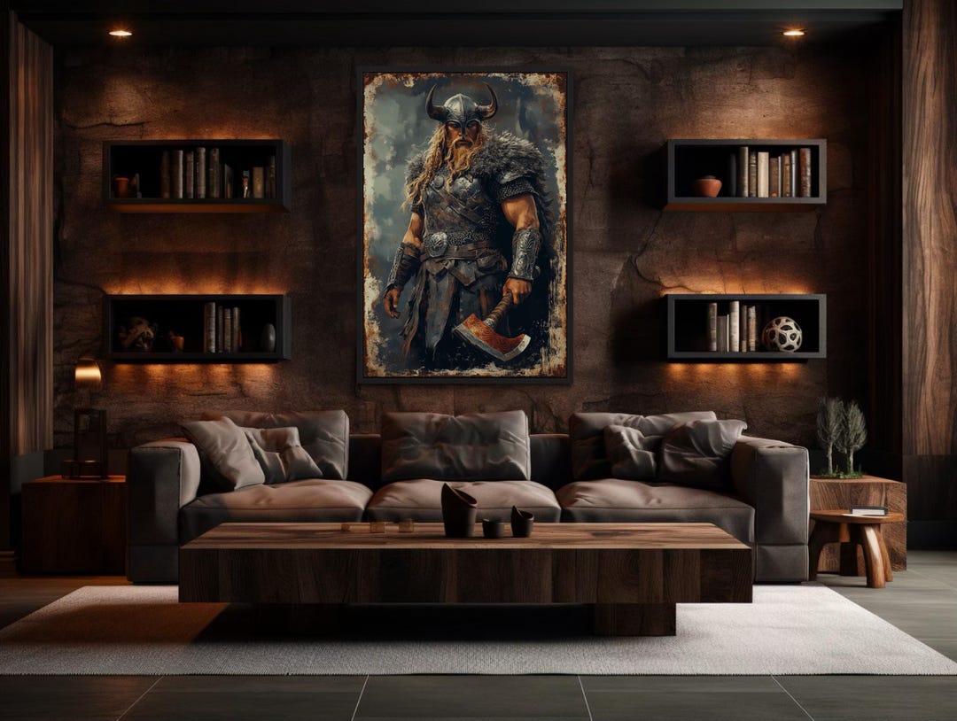 Viking Warrior Wall Art - Norse Mythology Viking Canvas Print ...