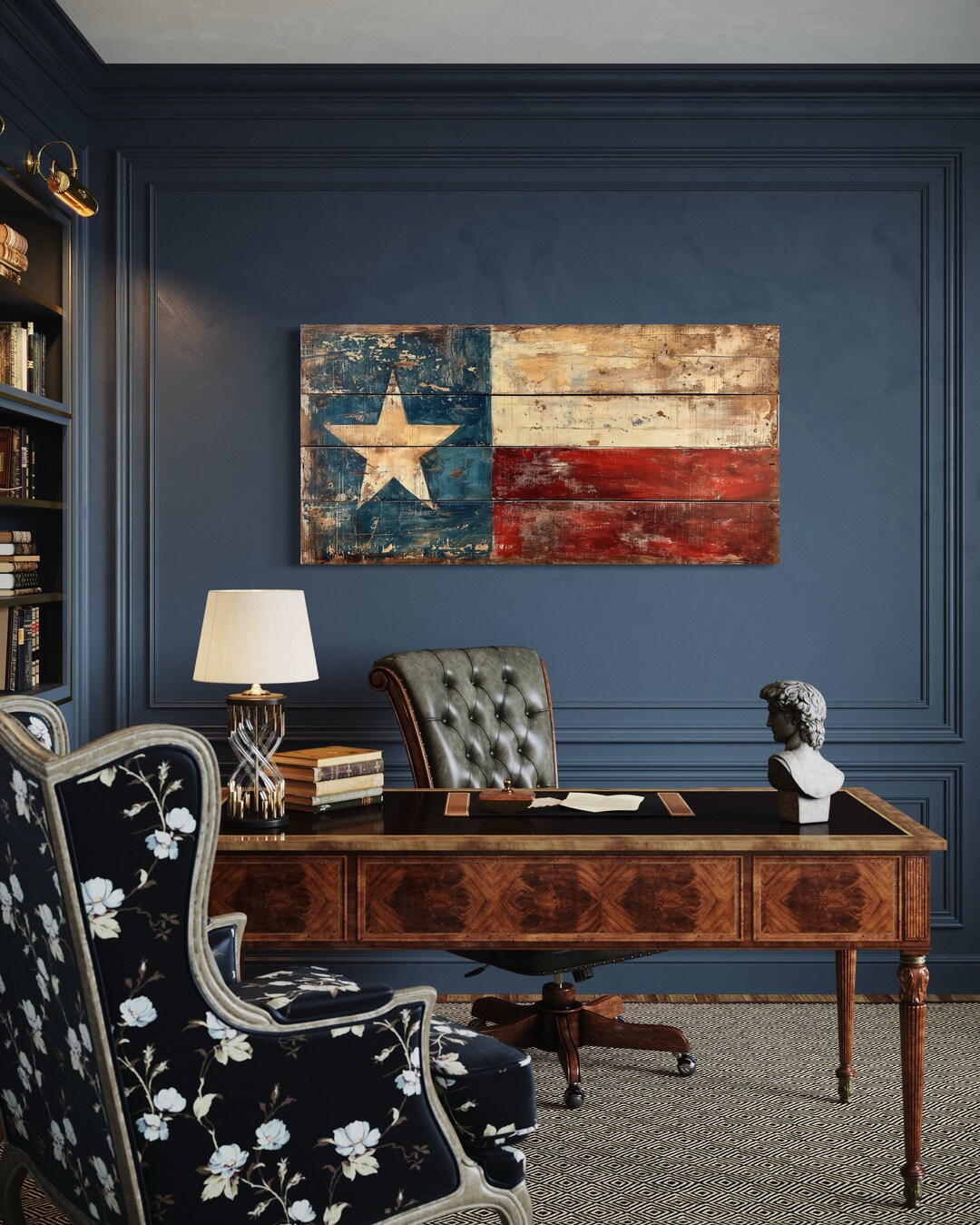 Rustic Texas Flag Extra Large Wall Art, Painting on Wood Effect Canvas ...