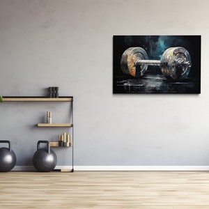 Barbell Graffiti Painting Canvas Print - Gym Wall Art - Motivational ...
