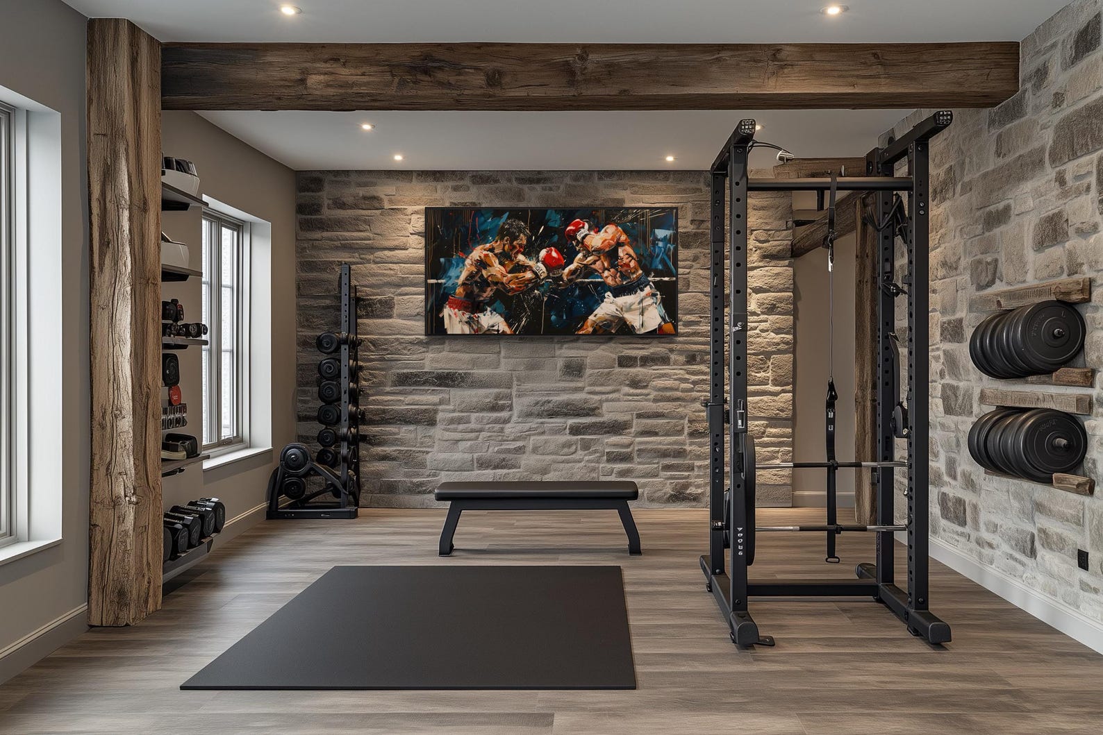 Boxing Wall Art, Abstract Graffiti Boxing Match Painting Canvas PRINT ...