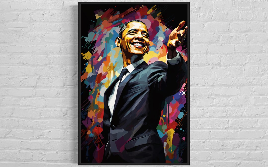 Barak Obama Poster Pop Art Portrait Painting or Canvas Office - Etsy